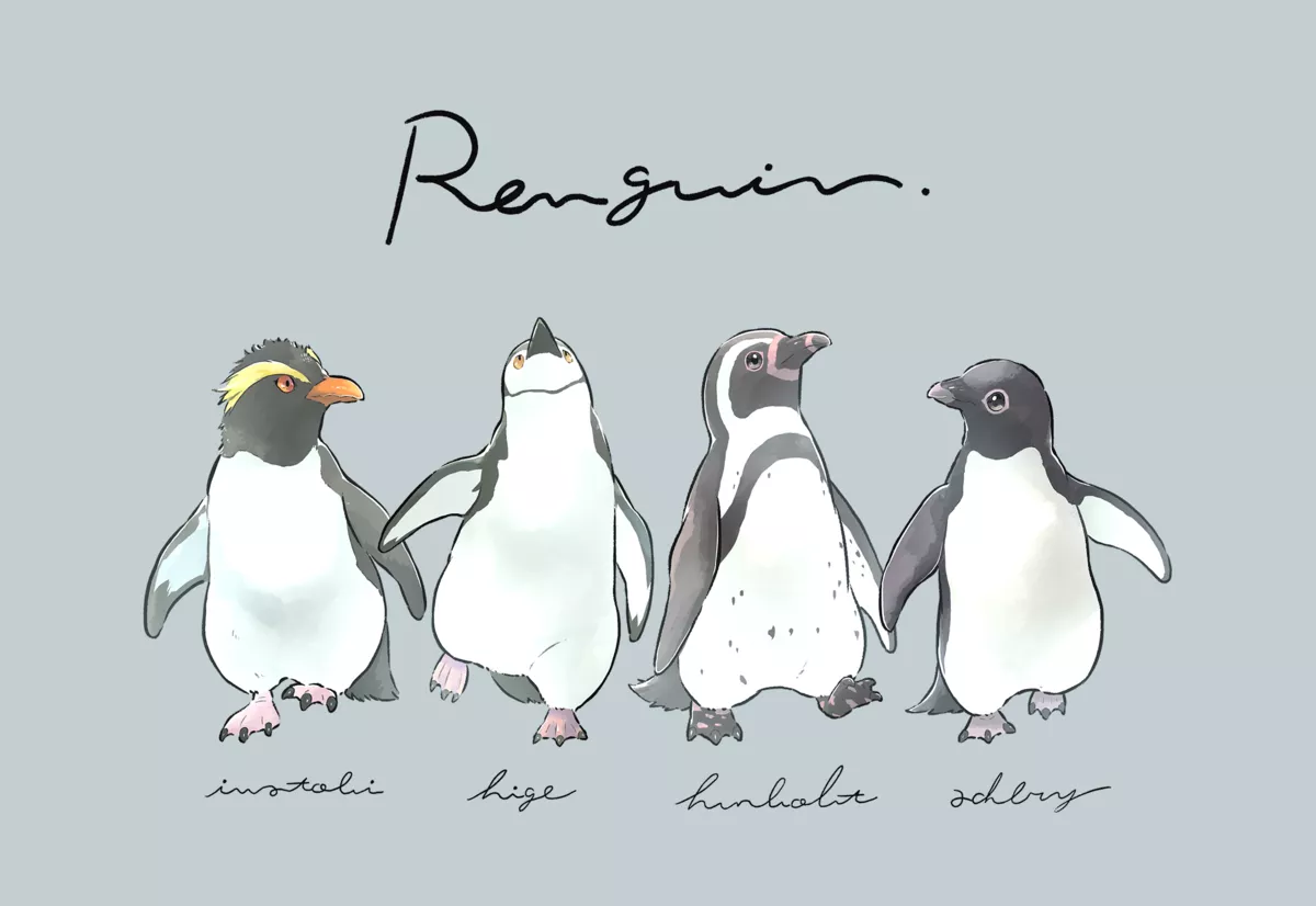 ペンギン集合 - Toneko Art Work